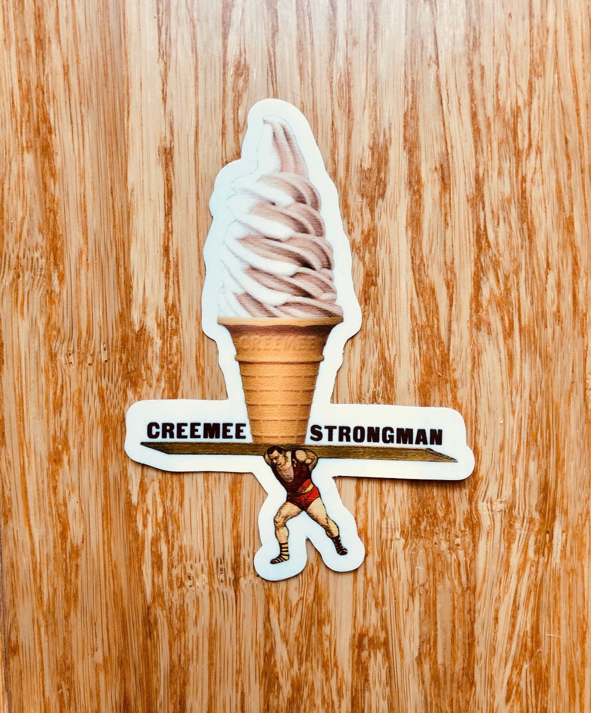 Creemee Strongman- ice cream sticker | Good Judy (.com)